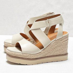 Shoes | New Women Beige Bone Strappy Espadrille Platform Wedge Sandals ...